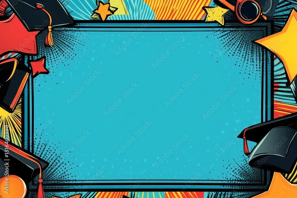 Comic Photo frame for class of 2022 in pop art style. A photo album for ...