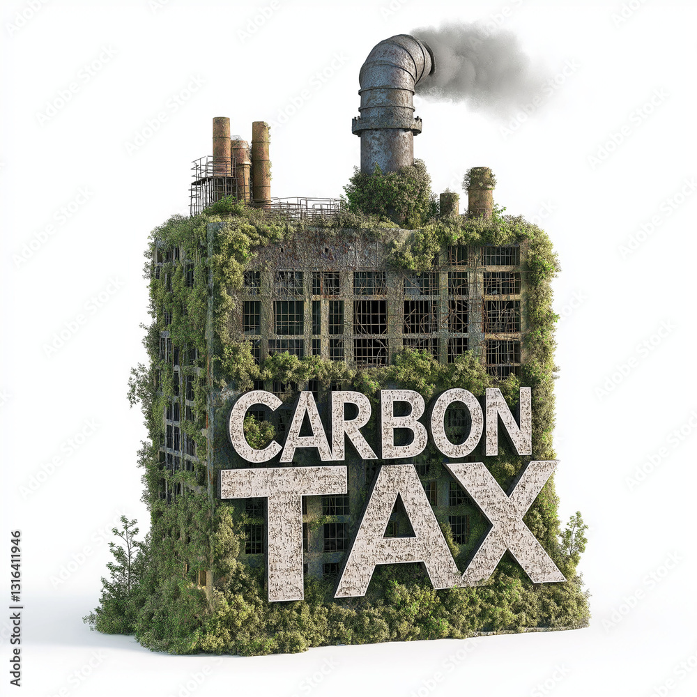 Carbon tax climate change decarbonization. CO₂ tax. Pollution pricing ...