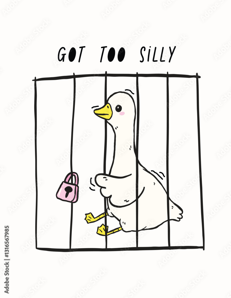 Cute Silly Goose oCute Silly Goose on the Loose in cage, got too silly ...