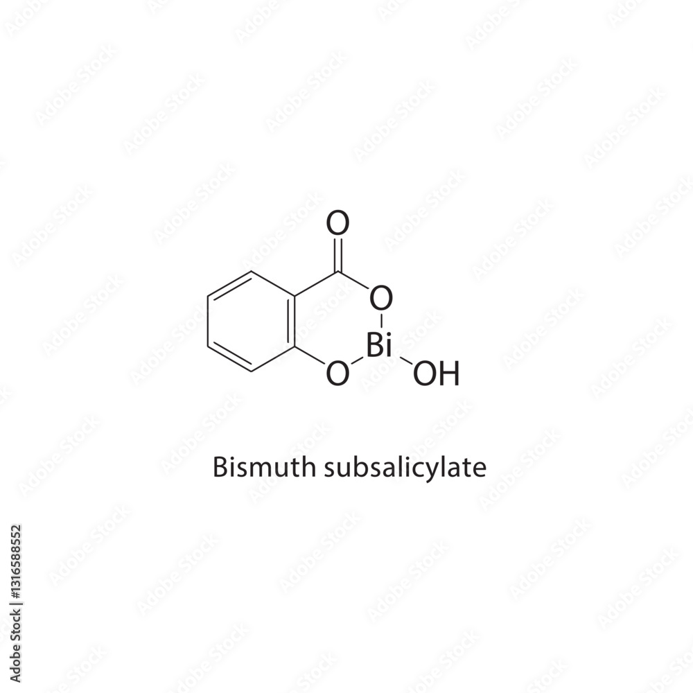 Bismuth subsalicylate skeletal structure. Bismuth Compound compound ...