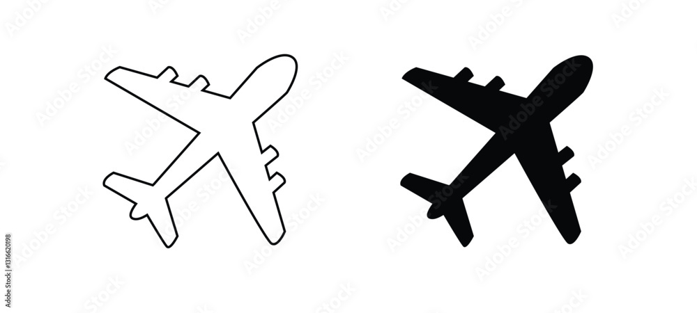 Airplane sign and symbol. Plane icon vector for Flight transport symbol ...