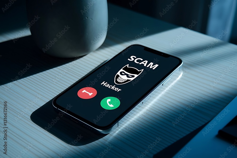 Стоковая иллюстрация «scam call, phone scam, fraud call, robocall, spam ...