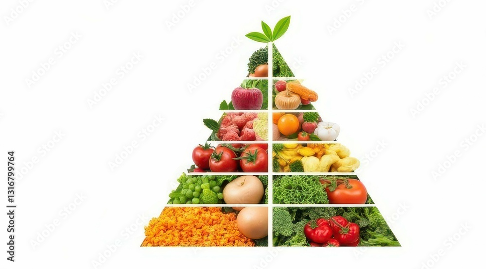 Online infographic healthy eating and nutritional food pyramid Stock ...