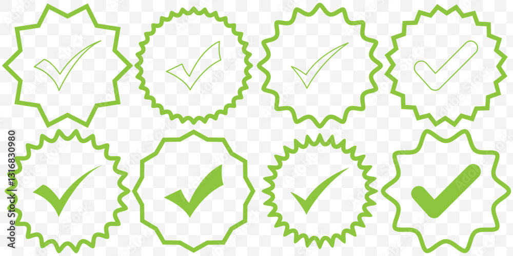 Check marks doodle set. Vote, yes, no, checkbox, checklist, tick and ...
