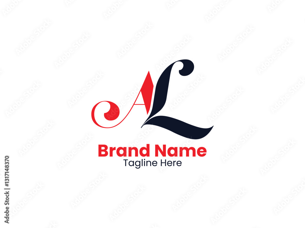 AL logo, LA letter logo design. Initial letter LA uppercase monogram ...