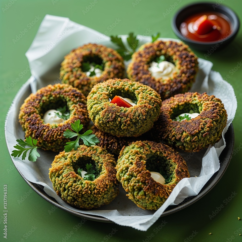 Falafel Deep fried chickpea fritters Food portrait photography display ...