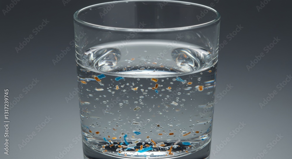 Contaminated Water Glass - Close-up of a glass of water containing ...
