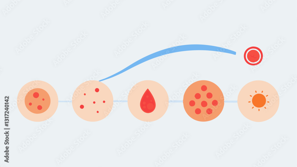 Skin Healing Process A timeline illustration demonstrating stages of ...