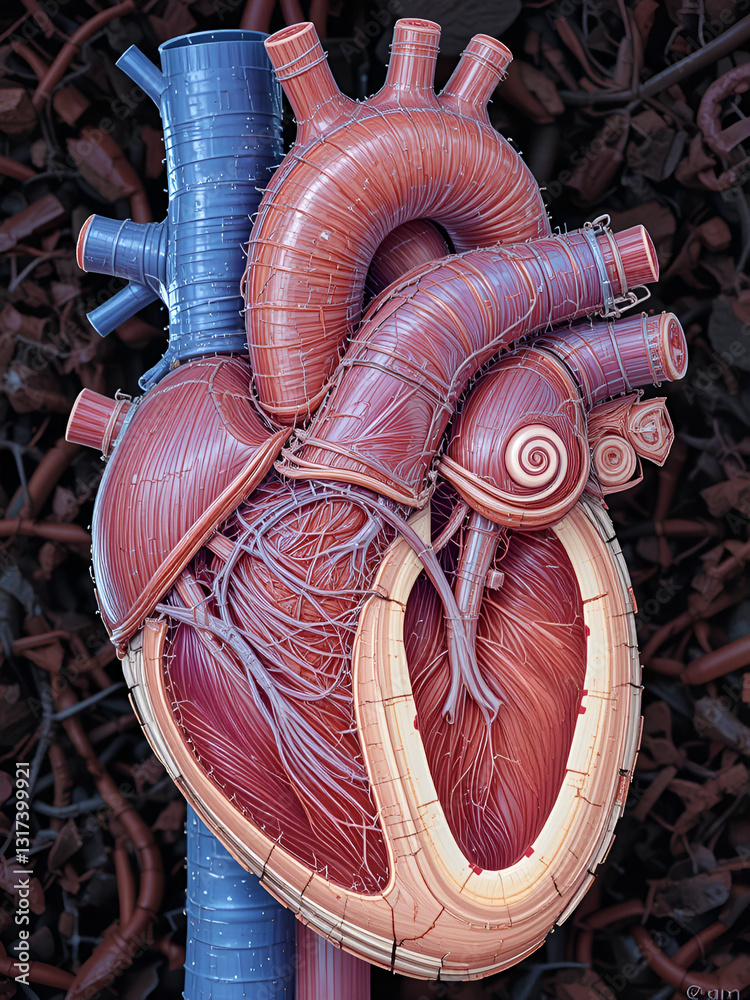 Ventricular septal defect VSD. Human heart muscle diseases cross ...