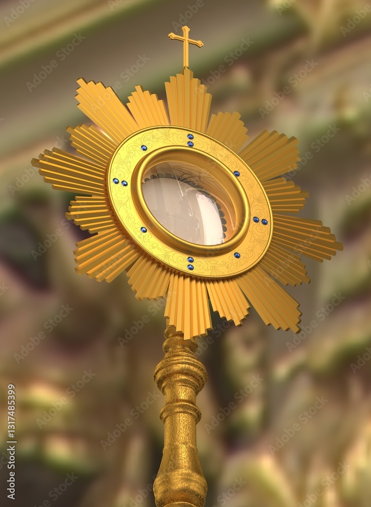 Jesus Christ in the monstrance present in the Sacrament of the ...
