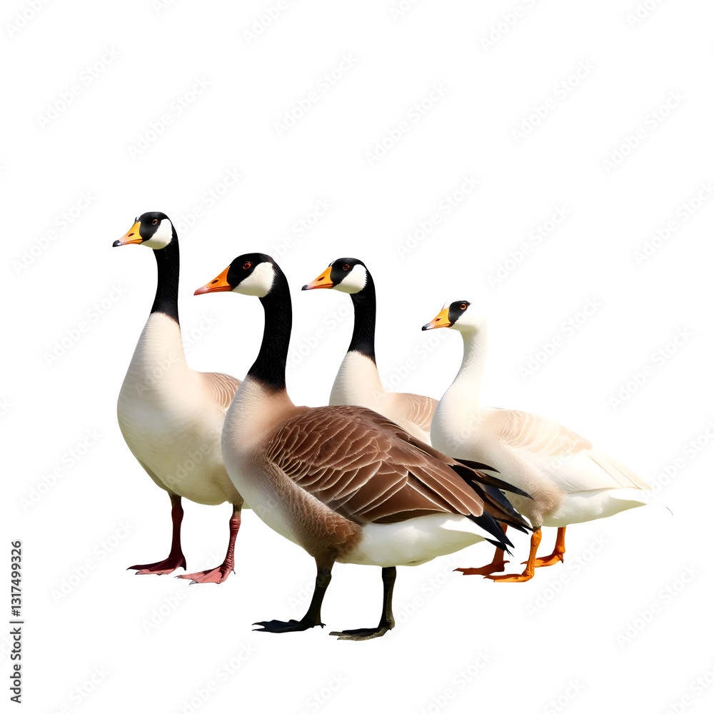 group of geese PNG, geese PNG, geese isolated on white transparent ...