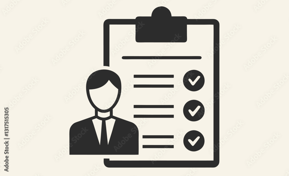 CV letter icon, resume document silhouette vector, CV Letter Form ...