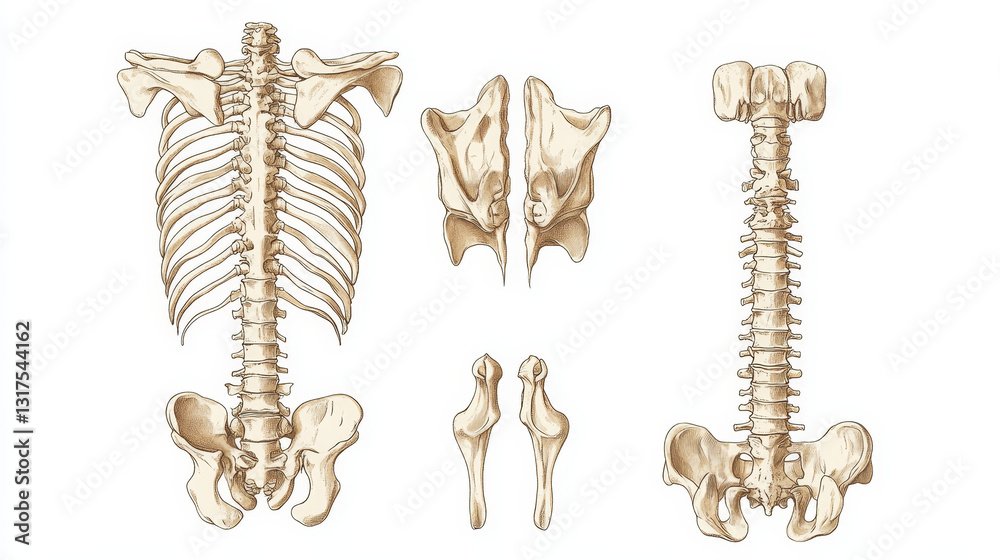 Spinal cord schematic diagram with all sections - cervical spine ...