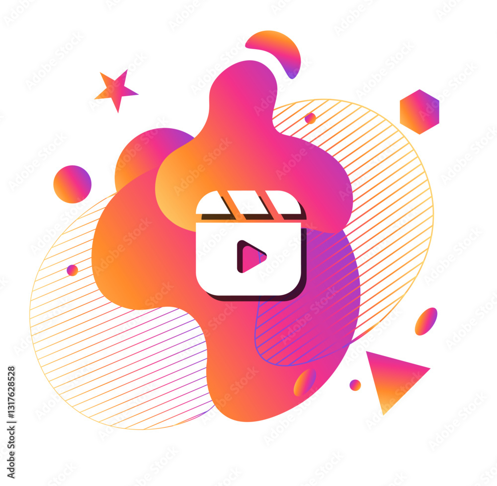instagram Reels logo icon. Reels gradient colorful social media and ...
