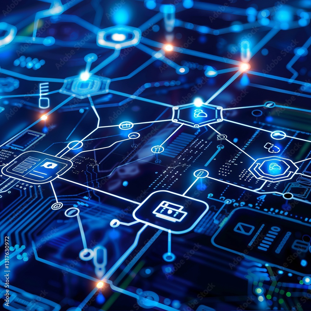 IT Connected Devices and Industrial Equipment Representing IoT/OT ...