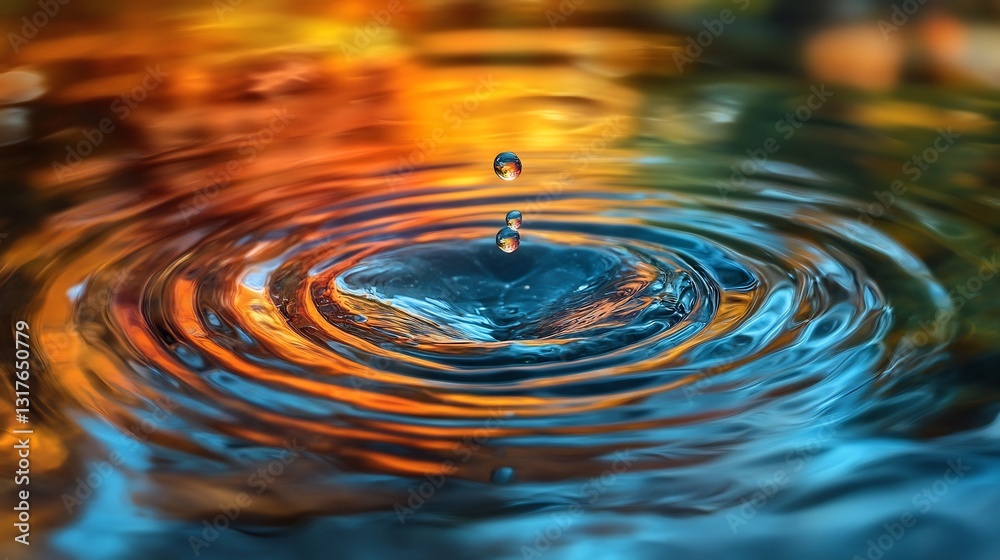Floating oasis of delight where waves of liquid rainbow ripple outward ...