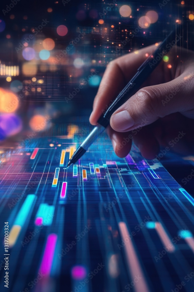 The project manager works and updates tasks with milestones and ...