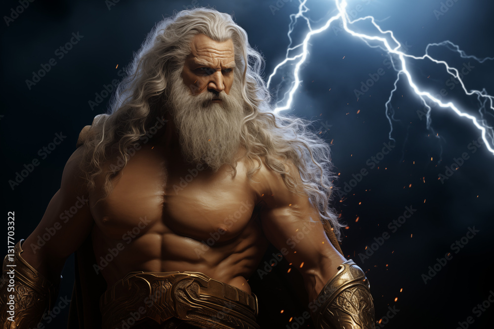 Zeus, King of the Greek Gods, God of Thunder and Lightning, Ancient ...