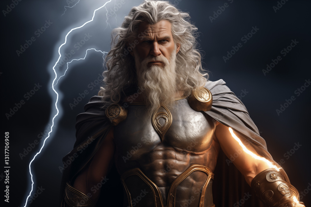 Zeus, King of the Greek Gods, God of Thunder and Lightning, Ancient Greek Mythology, Powerful ...