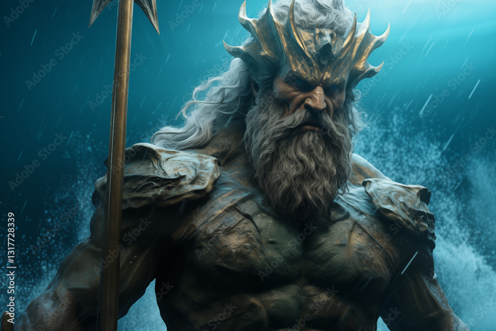 Ilustração Poseidon, Greek God of the Sea and Storms, Ruler of the ...