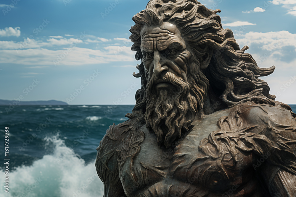 ภาพประกอบ Stock Poseidon, Greek God of the Sea and Storms, Ruler of the ...