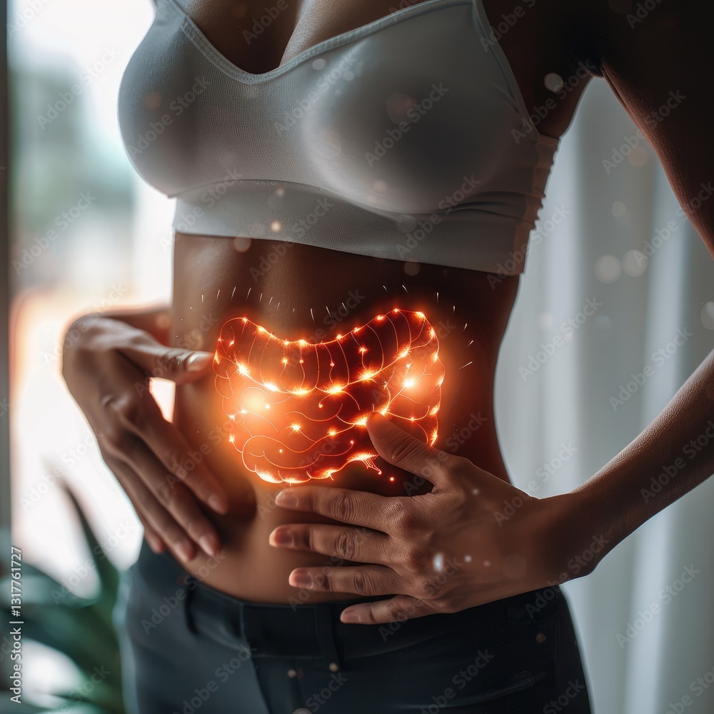 Abdominal pain in bowel - digestive discomfort, intestinal ache, gut ...