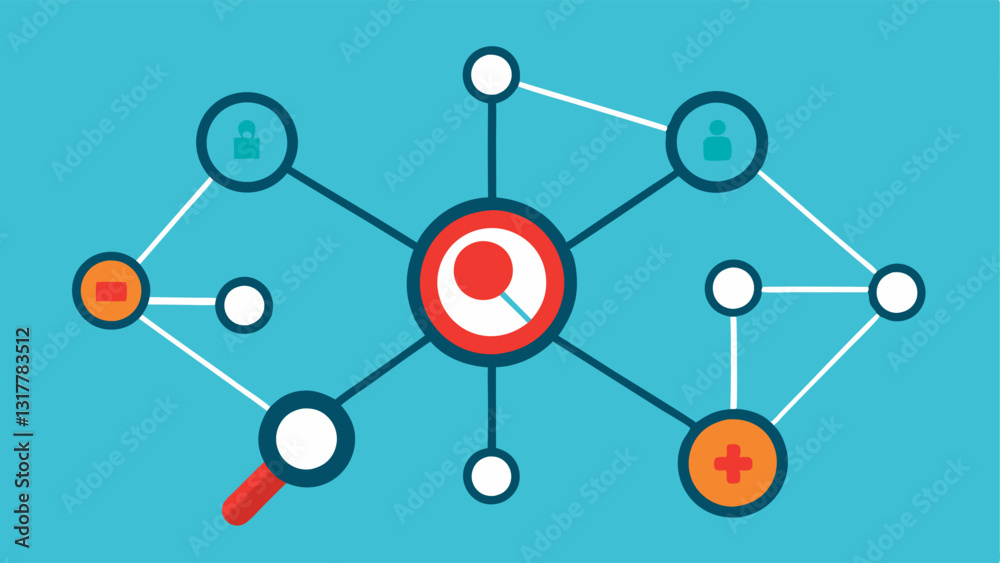 Network Diagram An illustration showing a network structure with ...