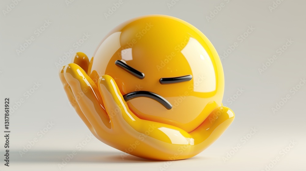 A facepalm emoji with one hand covering part of its face, showing ...