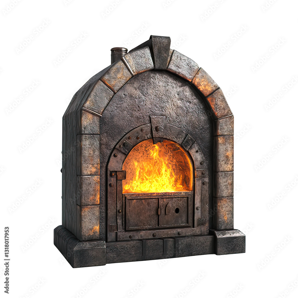 Large, old-fashioned fireplace with a stone hearth and a chimney on ...