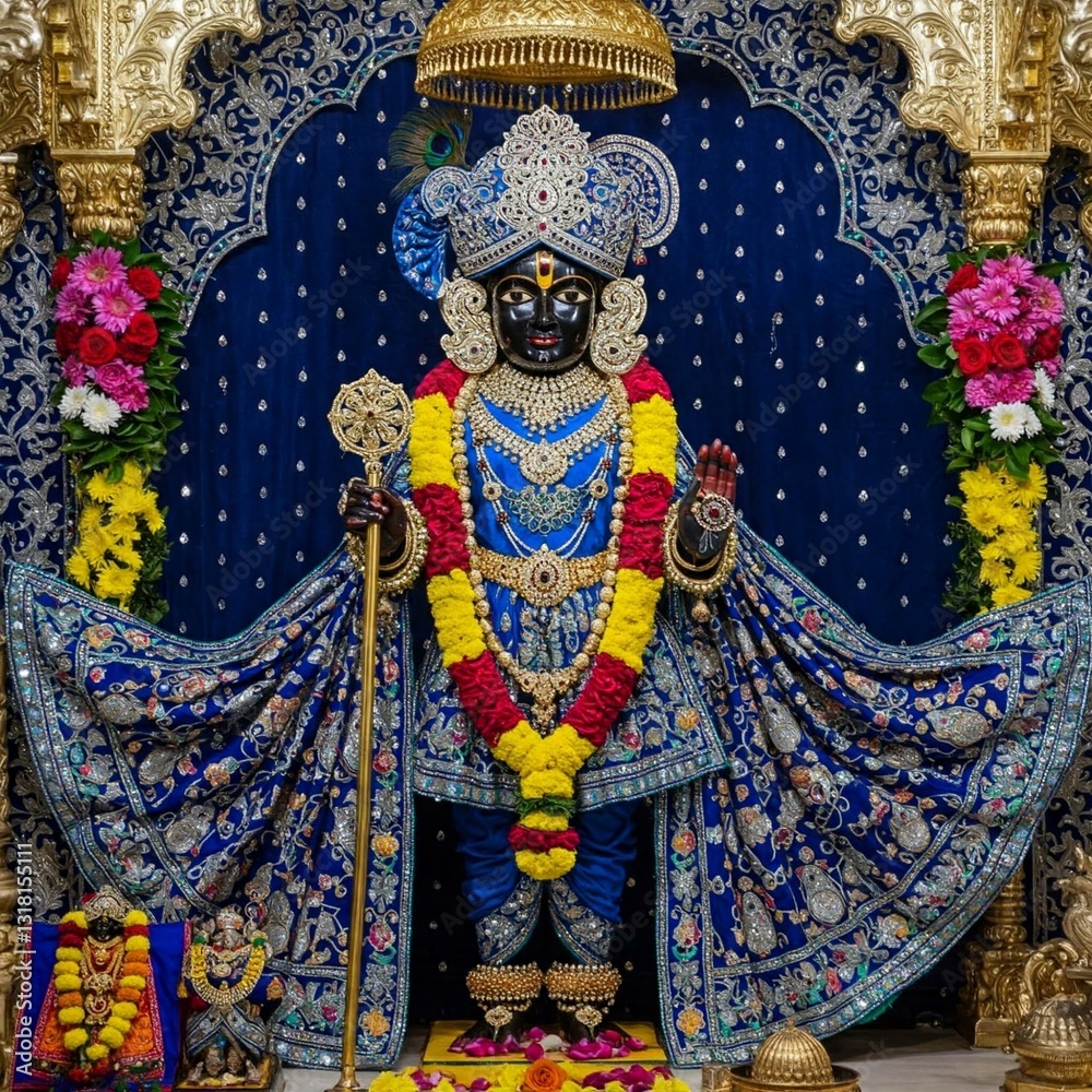 Foto de Stock Dwarkadhish Photo HD 4K | Divine Murti of Lord Krishna in ...