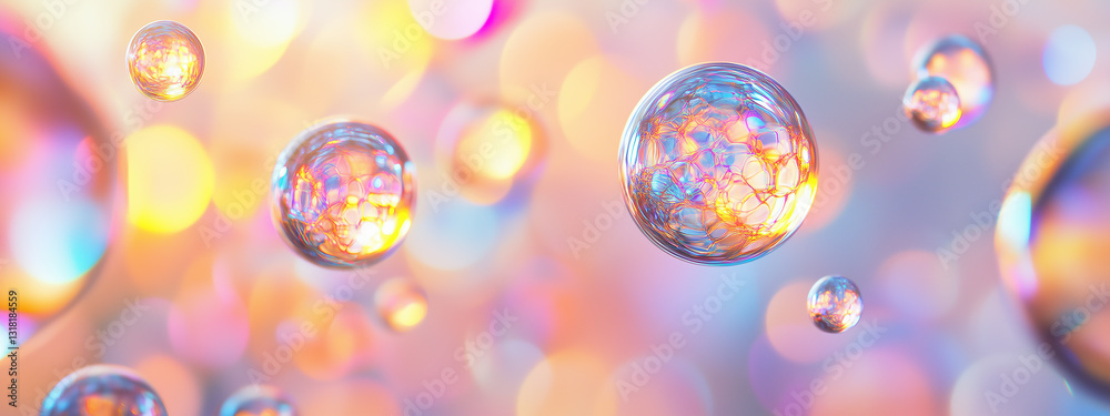 Ultra-light material exhibiting a metallic sheen is floating in the air ...