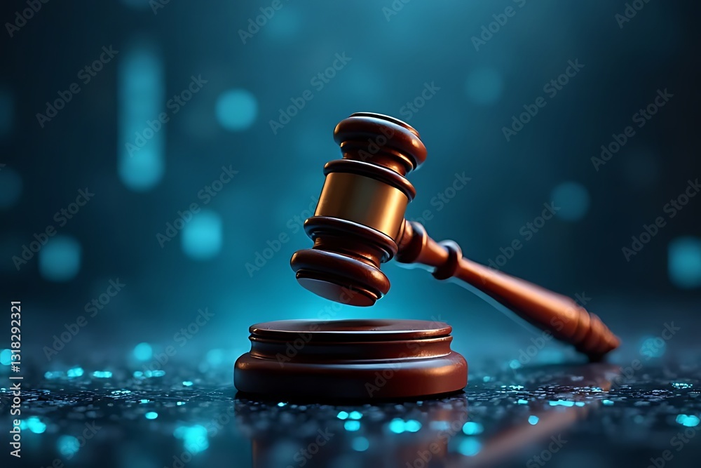 Legal gavel action courtroom setting digital content modern environment ...