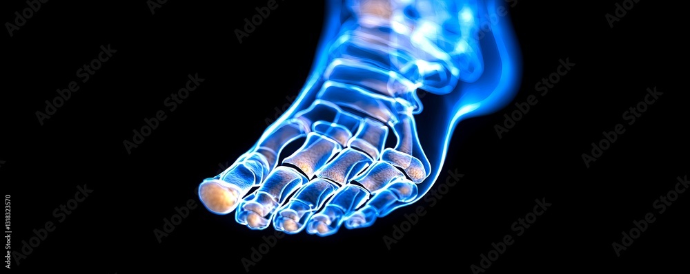 X Ray Visualization of Human Foot Bones Anatomy Transparent Medical ...
