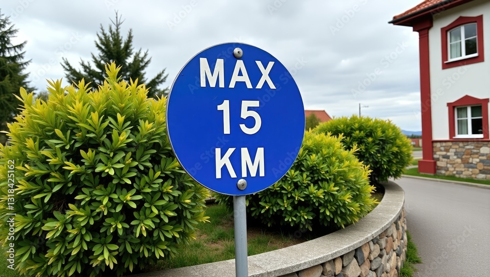 15 KM Speed limit sign, a signage for motorists indicating the maximum ...