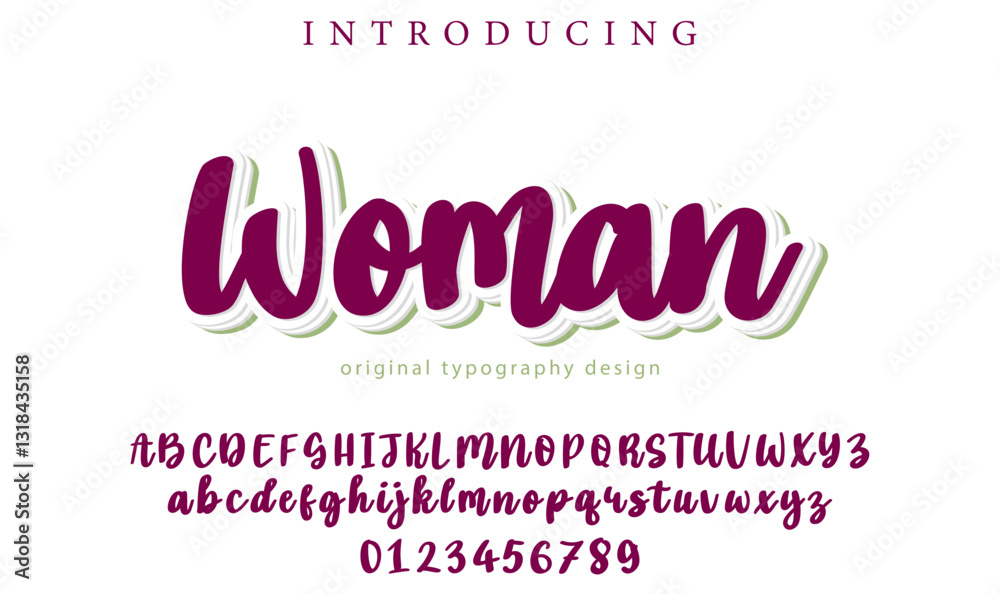 Woman Font Stylish brush painted an uppercase vector letters, alphabet ...
