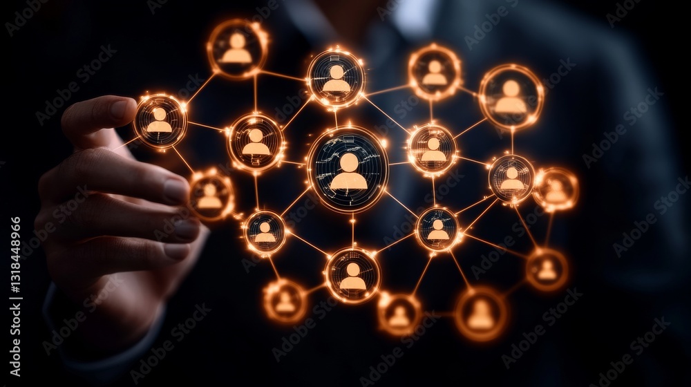 Demonstrating Holographic Business Insight Analysis: A Hand Displaying ...