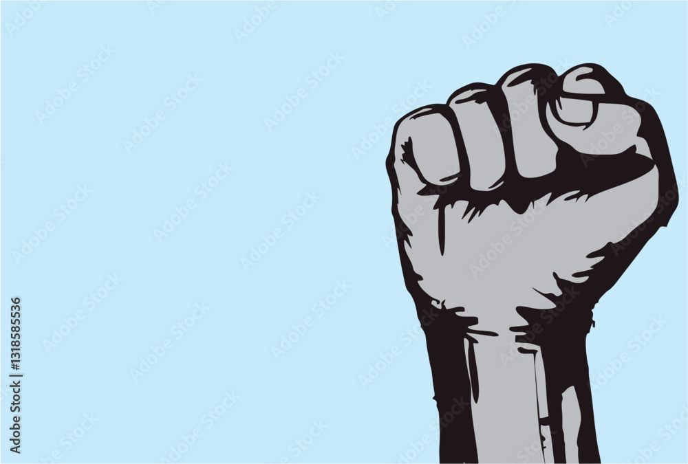 Raised human fist, Uprising and Power symbol. Determination, Protest ...