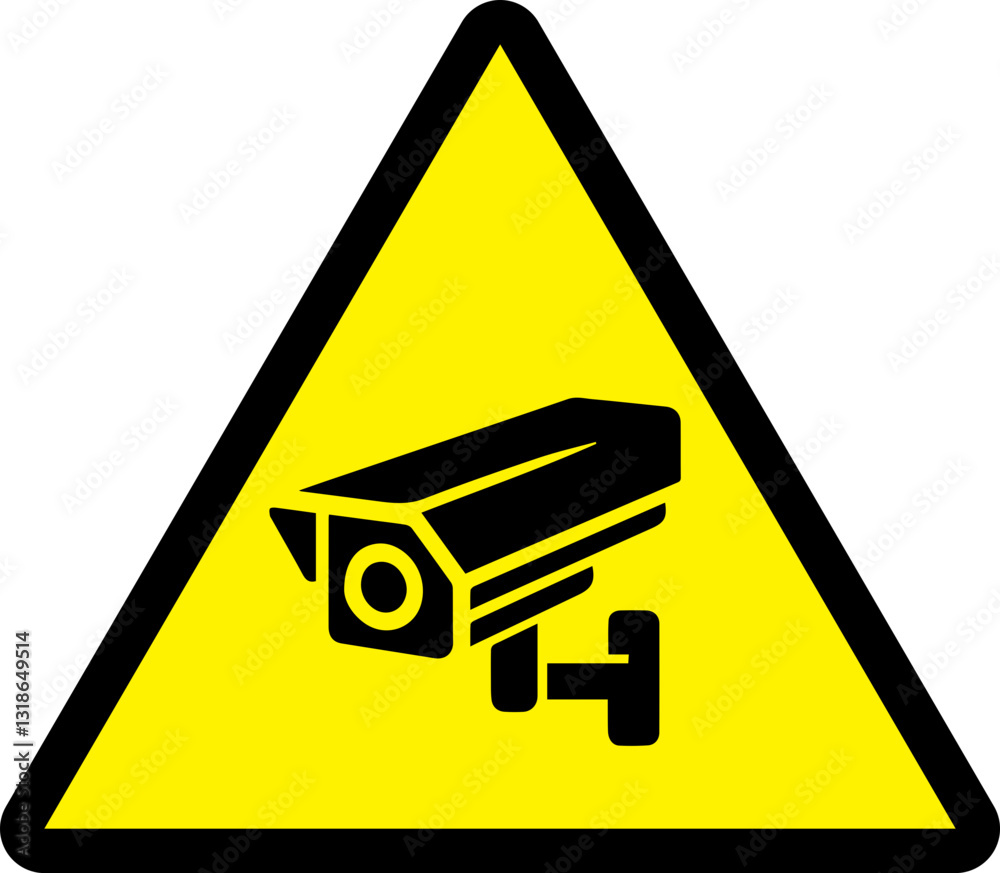 Camera Warning Signs – CCTV Security Alert Symbols Stock Vector | Adobe ...