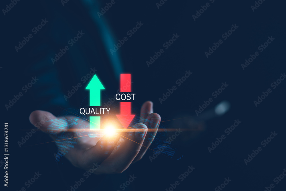 Cost reduction concept, quality control, business strategy and project ...