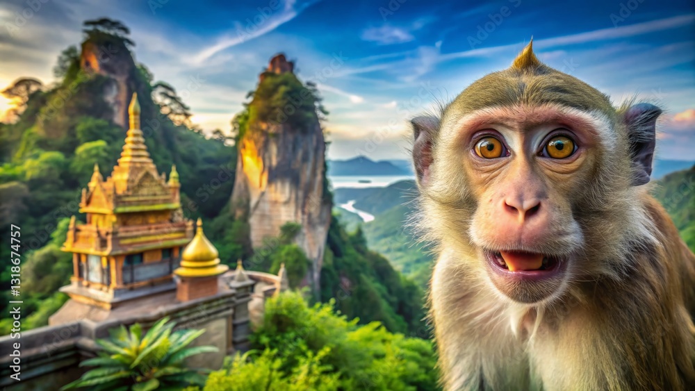 Surprised Monkey at Tiger Cave Temple, Krabi, Thailand - Amazing ...