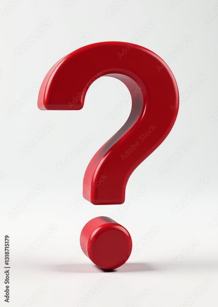 3d big red question mark icon faq symbol in white background question ...