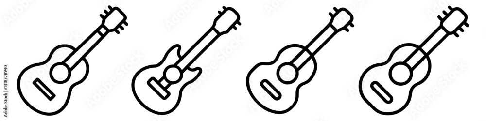 guitar icon, guitar line art - simple line art of guitar, perfect for ...