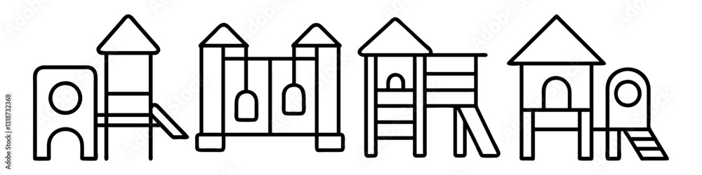 playground icon, playground line art - simple line art of playground ...