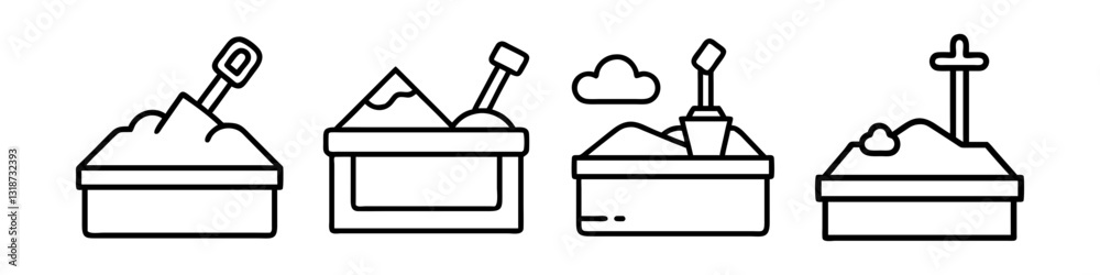 sandbox icon, sandbox line art - simple line art of sandbox, perfect ...