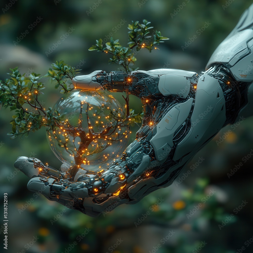 Futuristic Robotic Nature An Innovative Ecological Harmony Concept ...