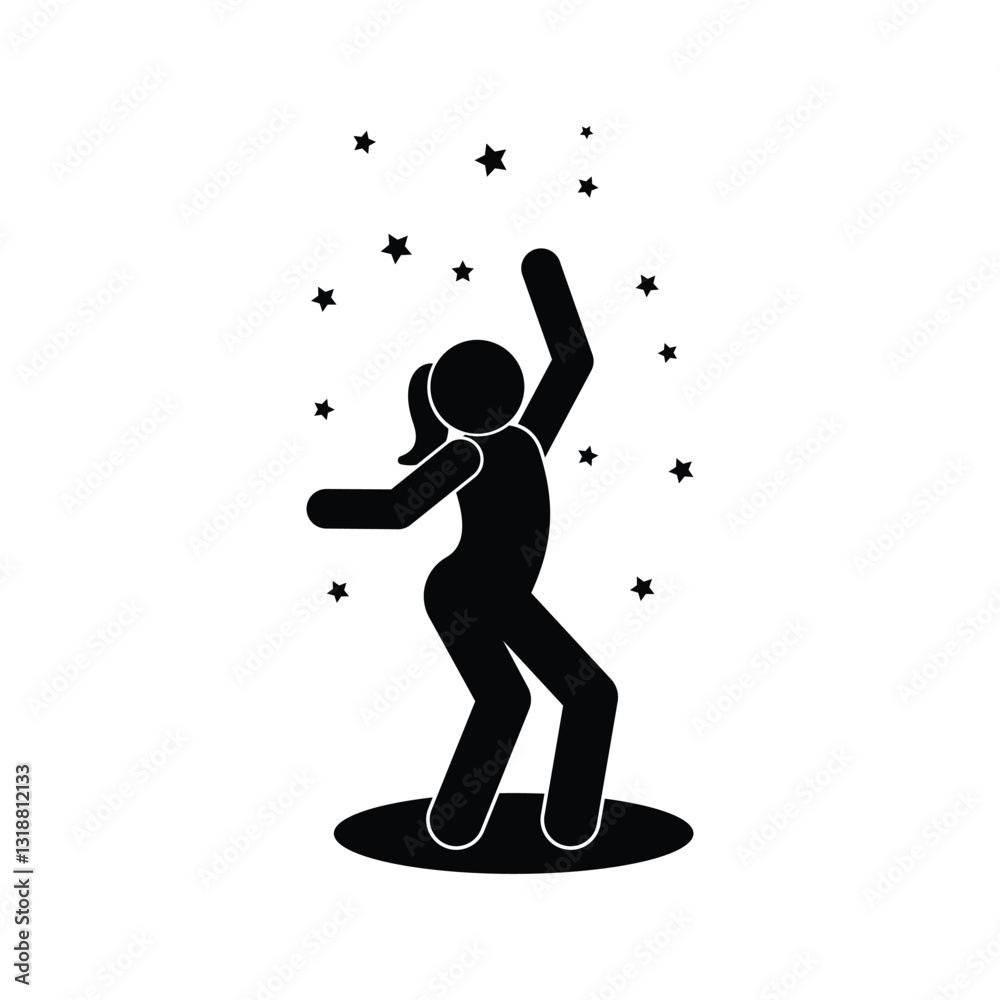 women dancing, stickman sticks figure, disco, night club, man ...