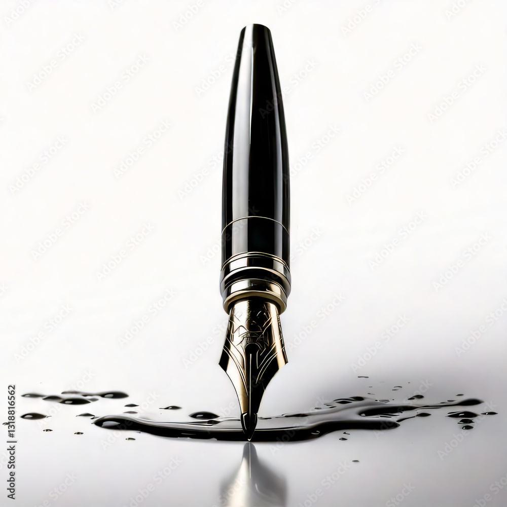 171- single, perfectly formed pen, its ink flowing smoothly from the ...
