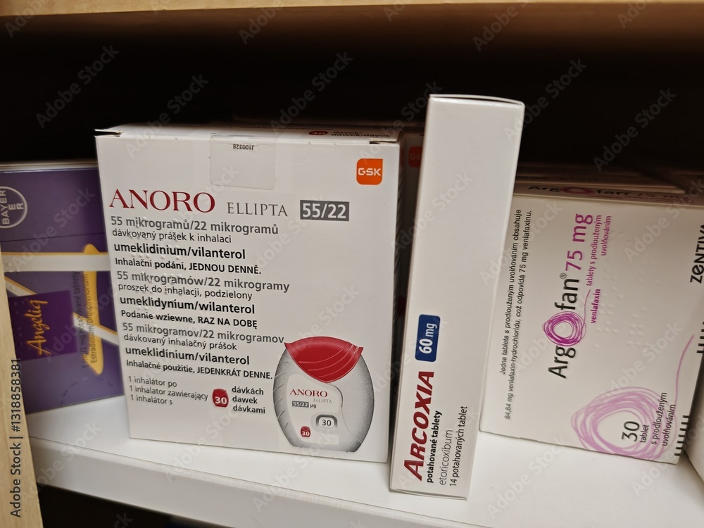 Prague,Czech Republic-January 8 2025: Anoro Ellipta by GSK contains ...