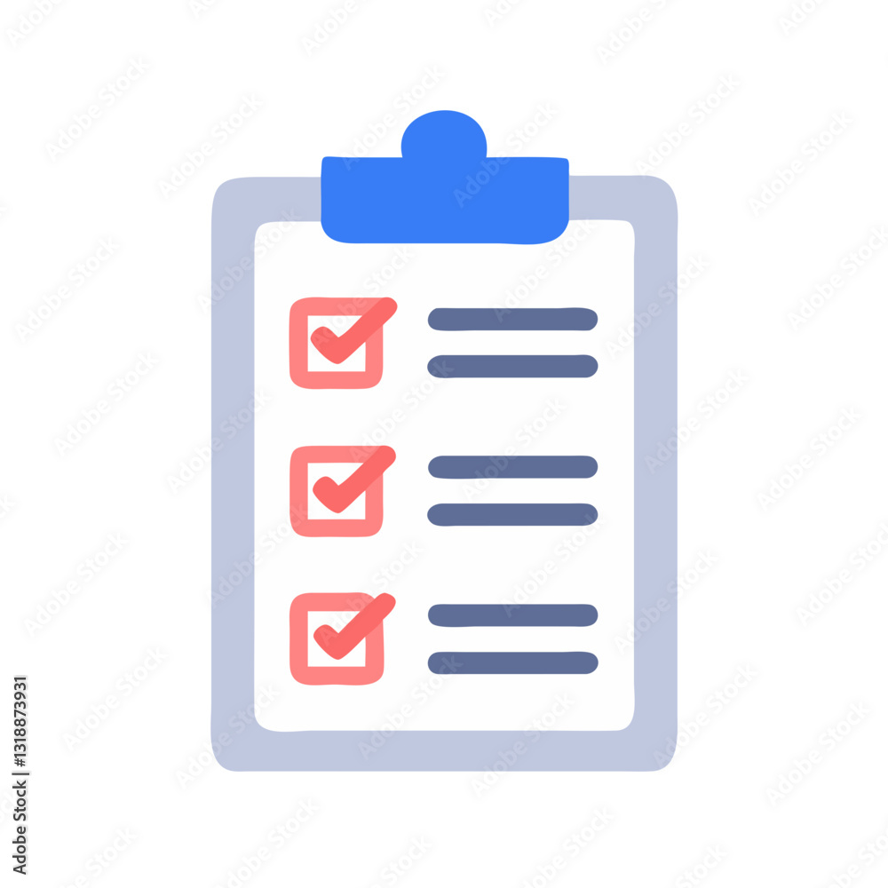 Flat Style Task Checklist Icon for Productivity, To-Do Lists, and ...