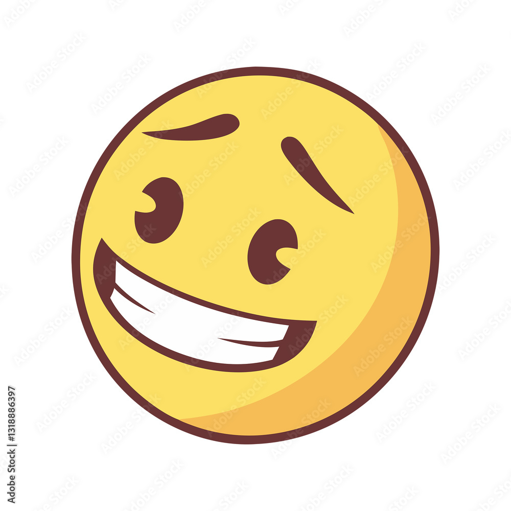 nervous emoji face illustration transparent png. awkward grin emoji ...
